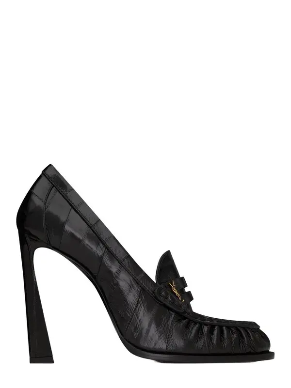 Saint Laurent Le Loafer Pumps In Eel - Black