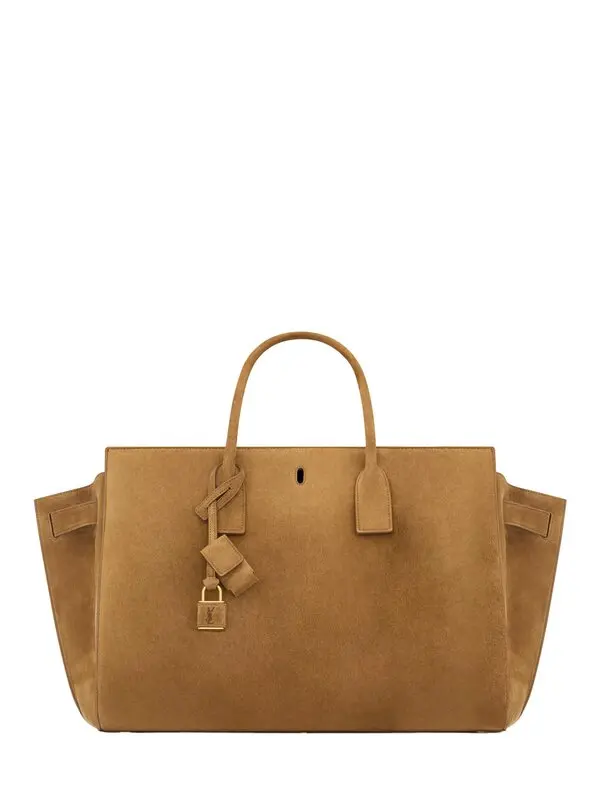 Saint Laurent Sac De Jour In Suede - Caramel Cognac