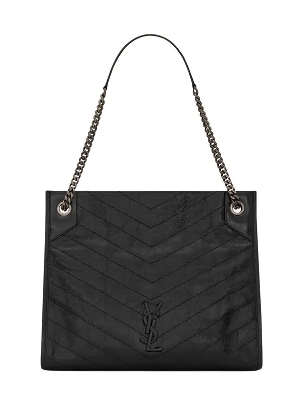 Saint Laurent Niki Shopping Bag In Vintage Leather - Black