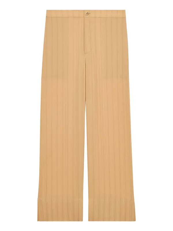 Saint Laurent Striped Silk Pajama Pants - Beige/nude/taupe