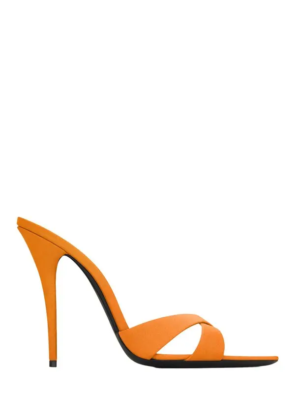 Saint Laurent Kirat Sandals In Satin Crepe - Orange