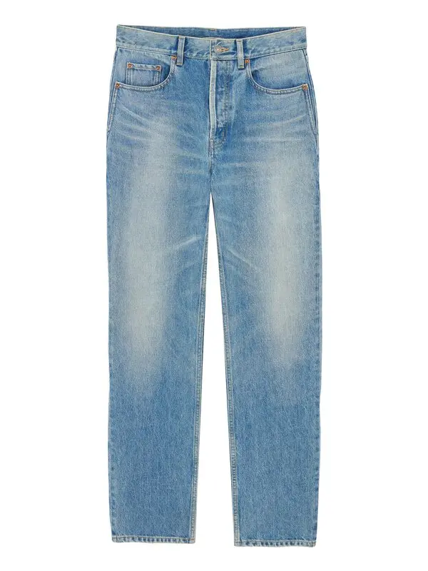 Saint Laurent Long Mick High-rise Jeans - Indigo Ocean