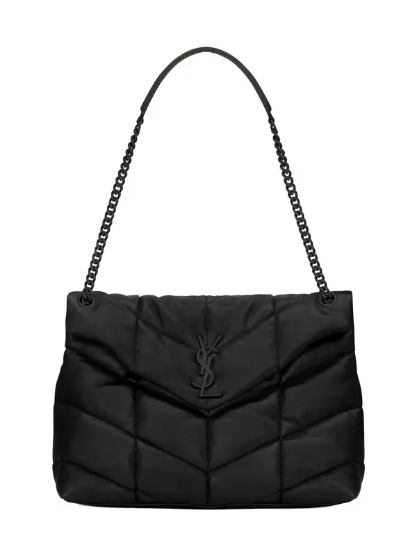 Saint Laurent Puffer Medium Lambskin Bag - Black