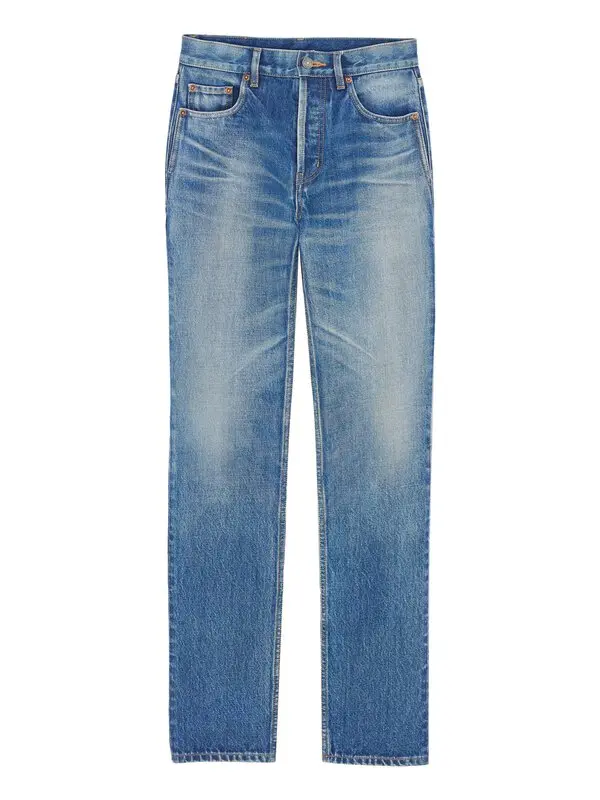Saint Laurent Straight High Rise Jeans - Ever Vintage Blue