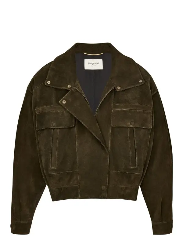 Saint Laurent Vintage Split Leather Jacket - Militaire