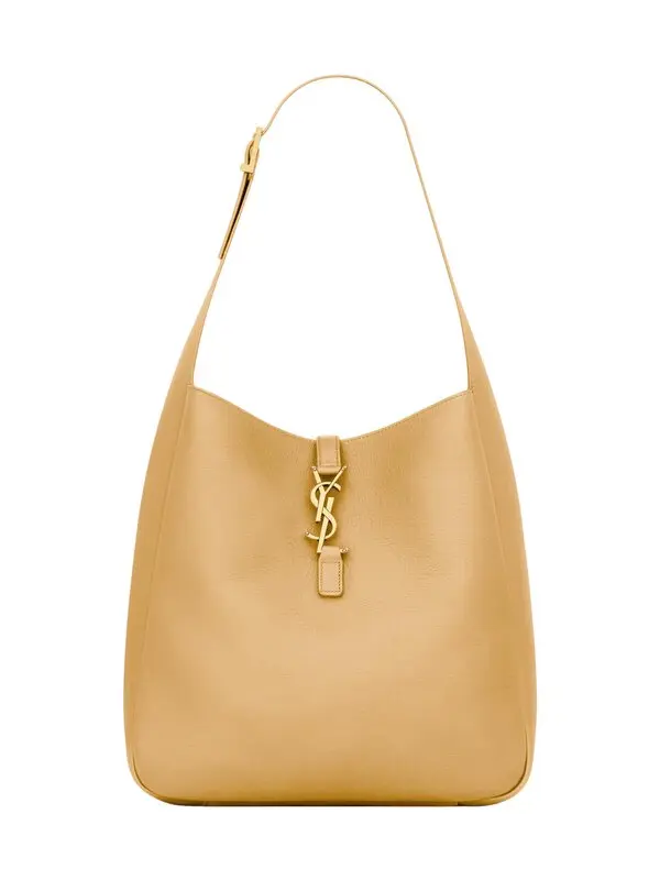 Saint Laurent Le 5 À 7 Supple Large Grained Leather Bag - Beige Mustard