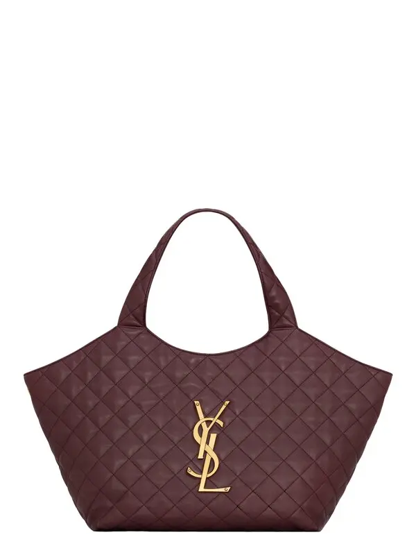 Saint Laurent Icare Medium Quilted Nappa Bag - Rouge Cabernet