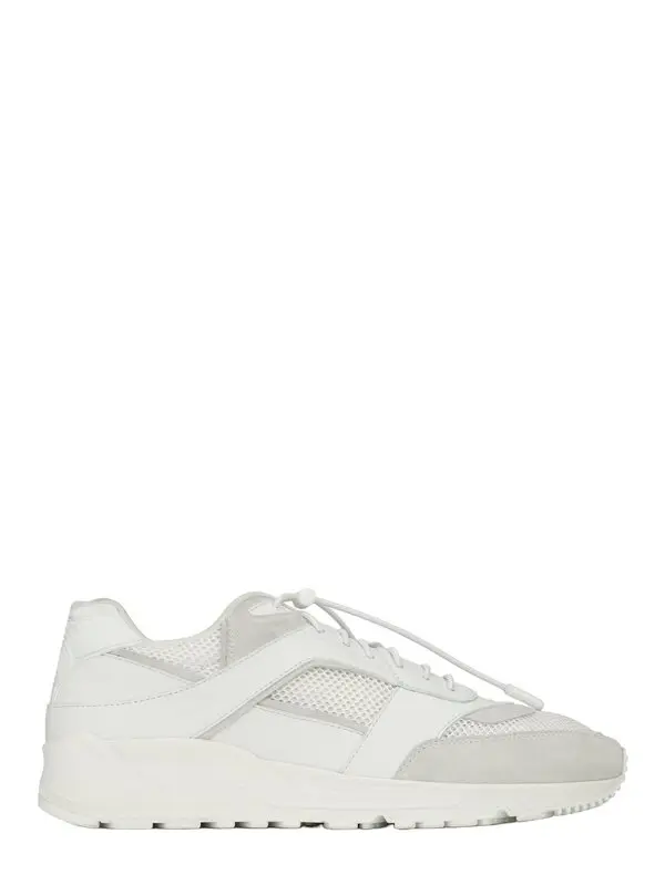 Saint Laurent Bump Sneakers In Smooth Leather And Suede - Optic White