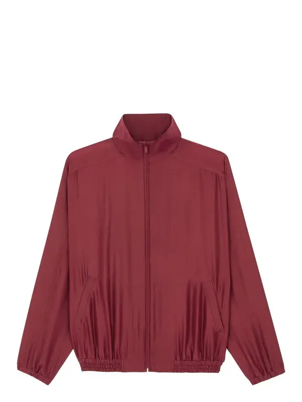 Saint Laurent Silk Habotai Zip Jacket - Bordeaux