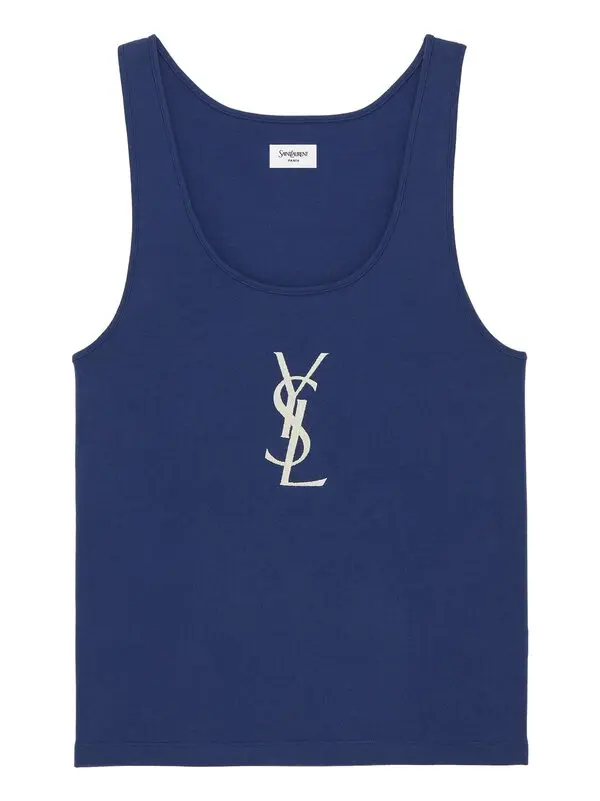 Saint Laurent Cassandre Tank Top - Bleu Cobalt