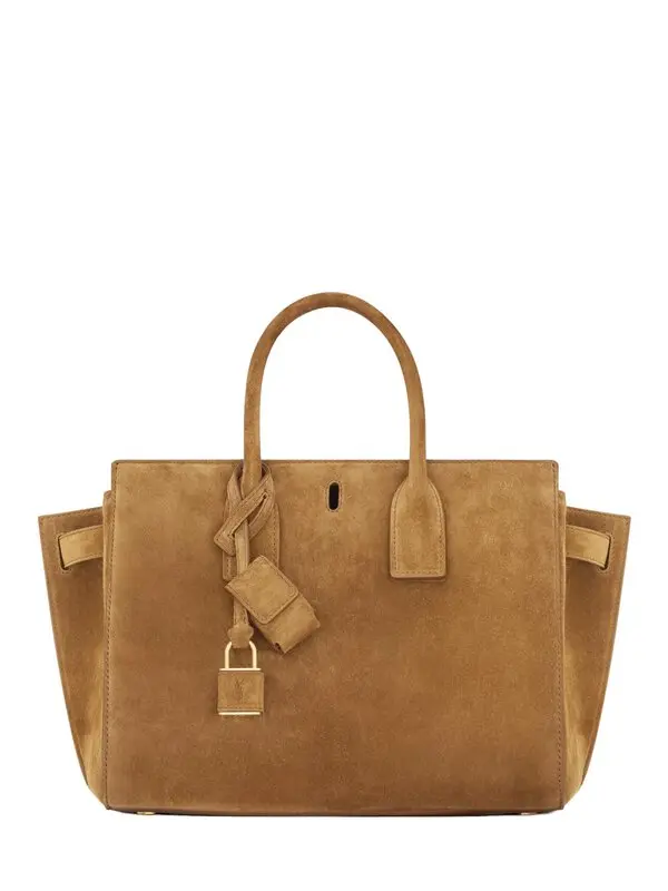 Saint Laurent Sac De Jour In Suede - Caramel Cognac