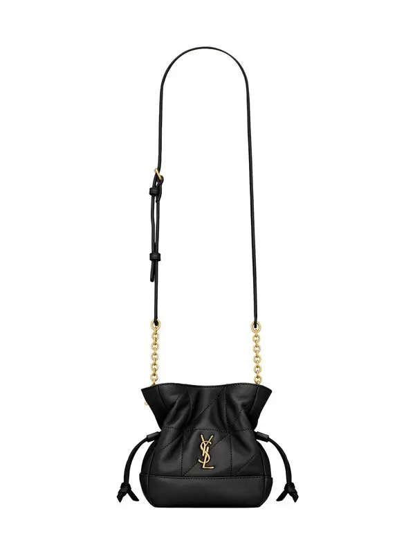 Saint Laurent Jamie Mini Shoulder Pouch In Lambskin - Black