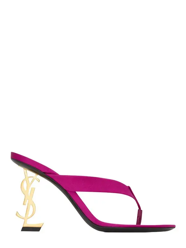 Saint Laurent Opyum Mules In Satin Crepe - Fuchsia