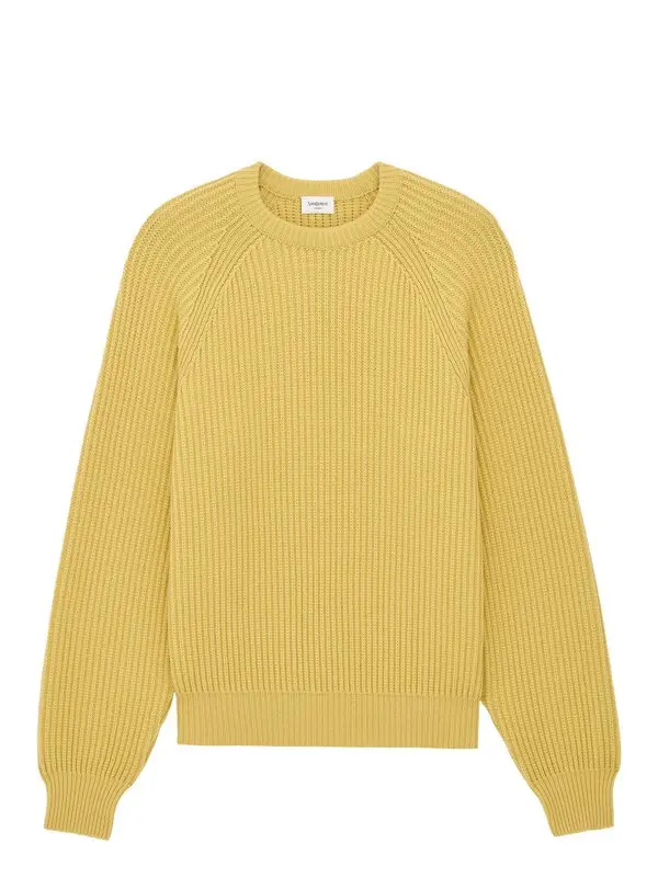 Saint Laurent Wool Crewneck Sweater - Jaune Beurre