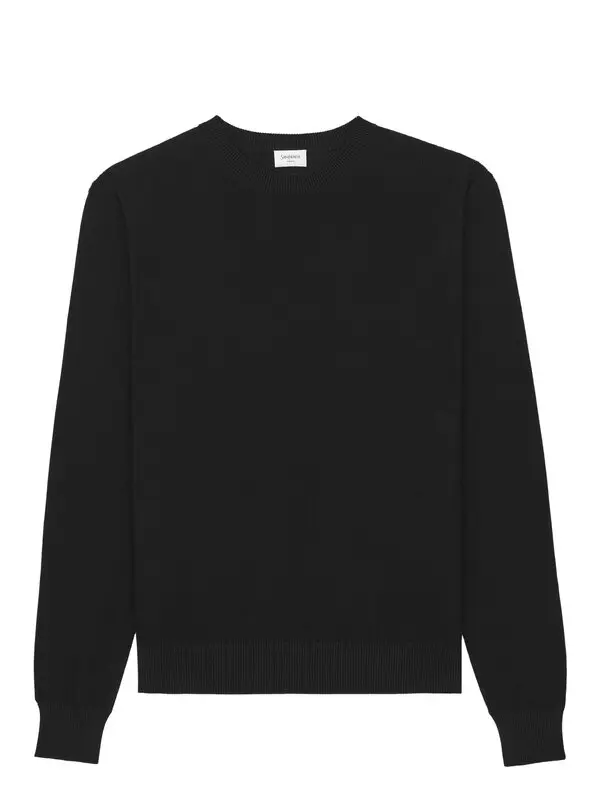 Saint Laurent Crewneck Sweater In Cotton - Noir