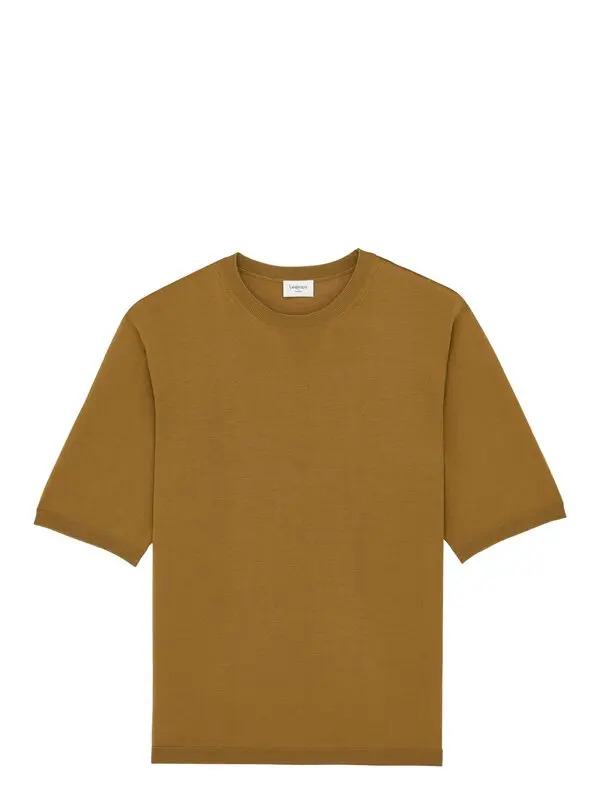 Saint Laurent Oversized T-shirt In Wool - Mordore