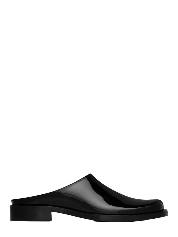 Saint Laurent Angus Mules In Patent Leather - Black