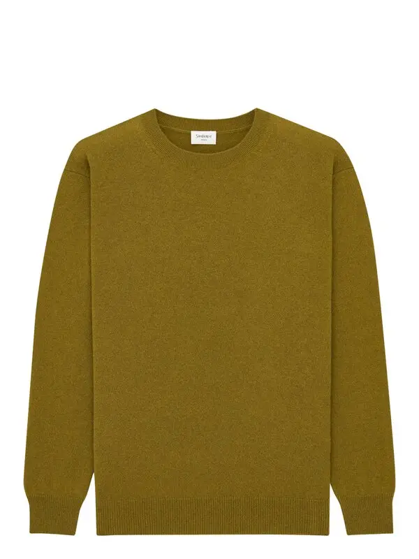 Saint Laurent Cashmere Crewneck Sweater - Vert Olive