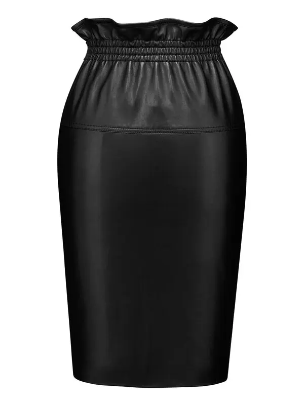 Saint Laurent Lambskin Paperbag Pencil Skirt - Noir