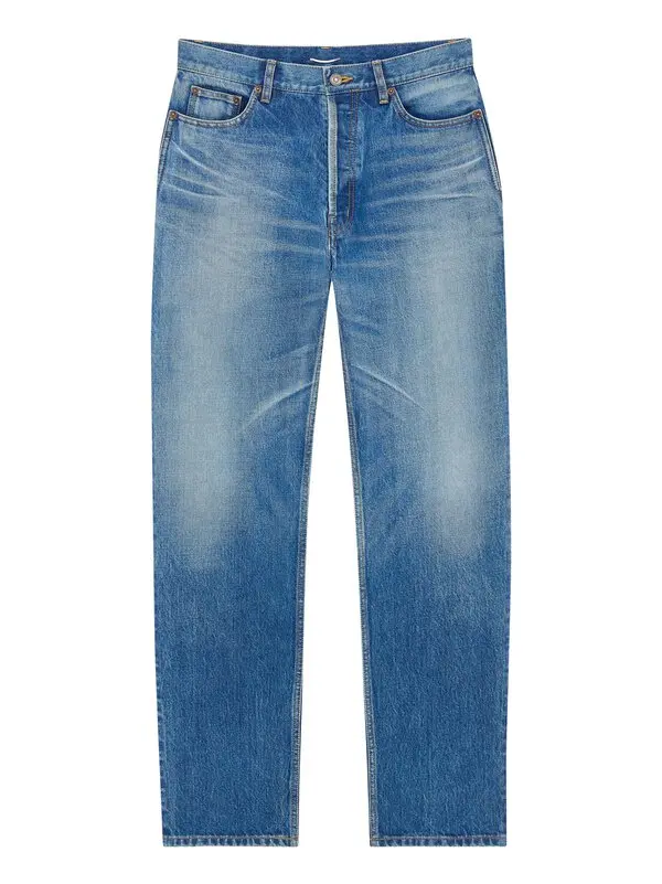 Saint Laurent Tapered High-rise Jeans - Costa Rica Blue