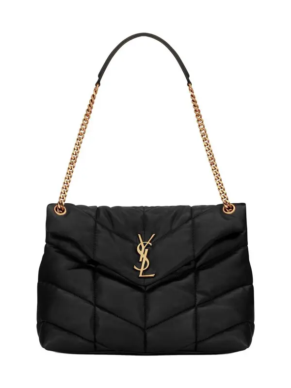 Saint Laurent Puffer Medium In Lambskin - Black
