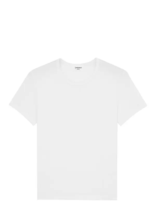 Saint Laurent Fitted Crewneck T-shirt - Blanc