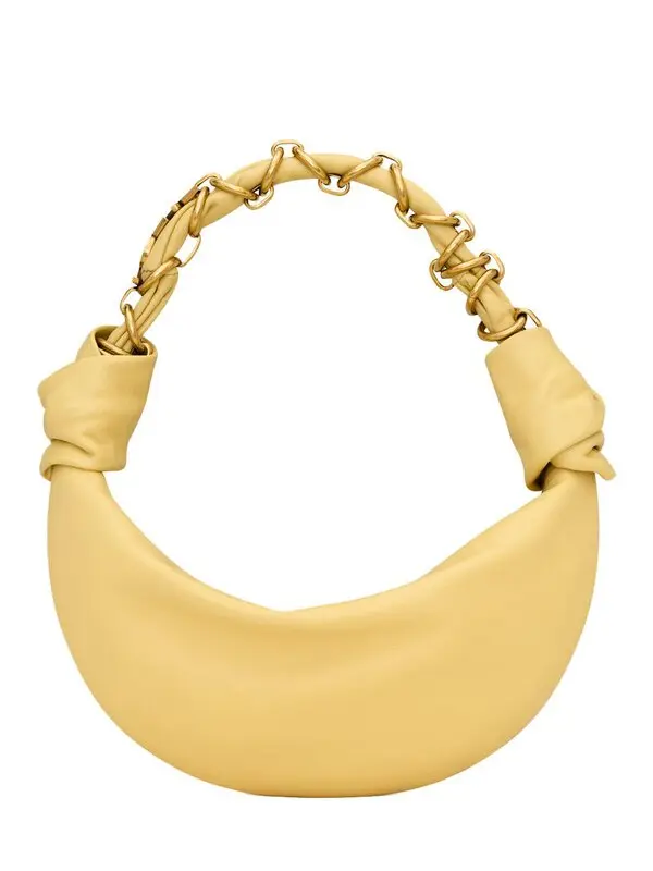 Saint Laurent Amalia Mini Hobo Bag In Lambskin - Soft Lemon