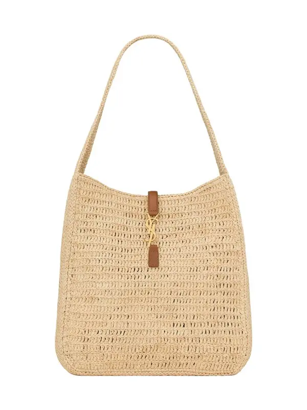 Saint Laurent Le 5 À 7 Supple Large Raffia Shoulder Bag - Natural