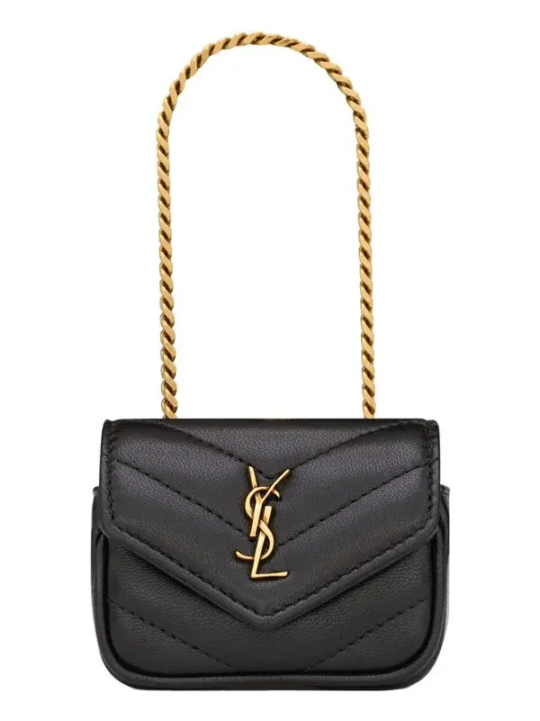 Saint Laurent Loulou Charm In Lambskin - Black