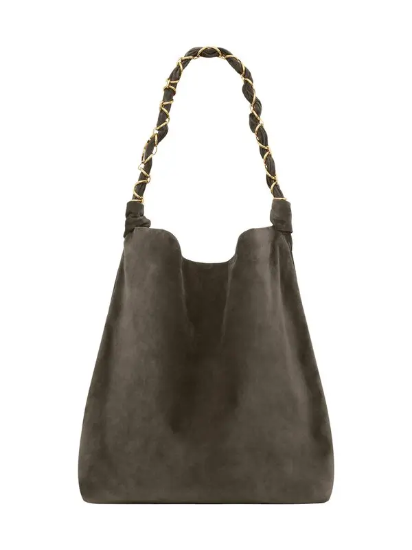 Saint Laurent Amalia Suede Bag - Light Musk