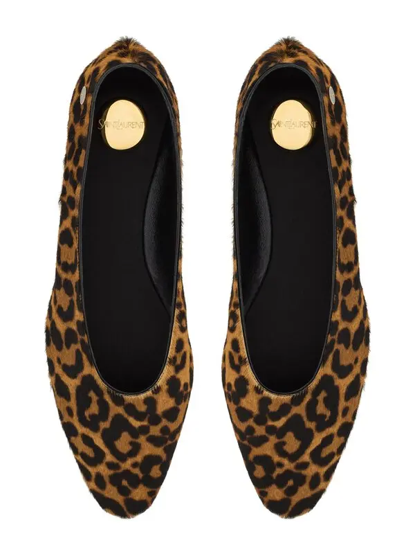 Saint Laurent Ballerinas In Pony Hair Leather - Leopard