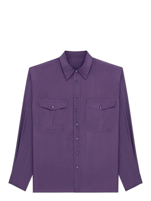 Saint Laurent Shirt In Silk - Violet