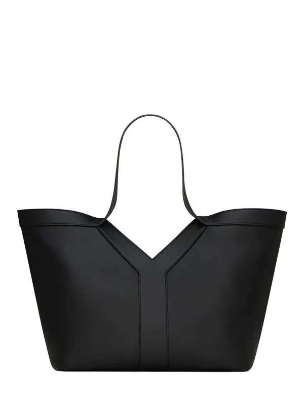 Saint Laurent Y Small Tote In Leather - Black