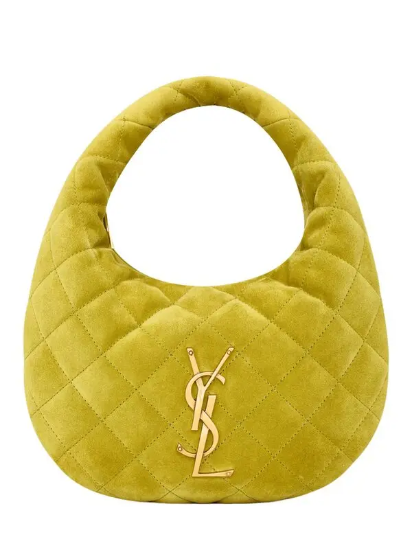 Saint Laurent Icarino Quilted Suede Bag - Wild Lime
