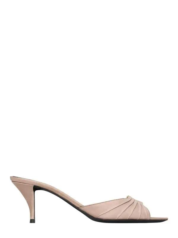 Saint Laurent Babylone Mules In Smooth Leather - Nude
