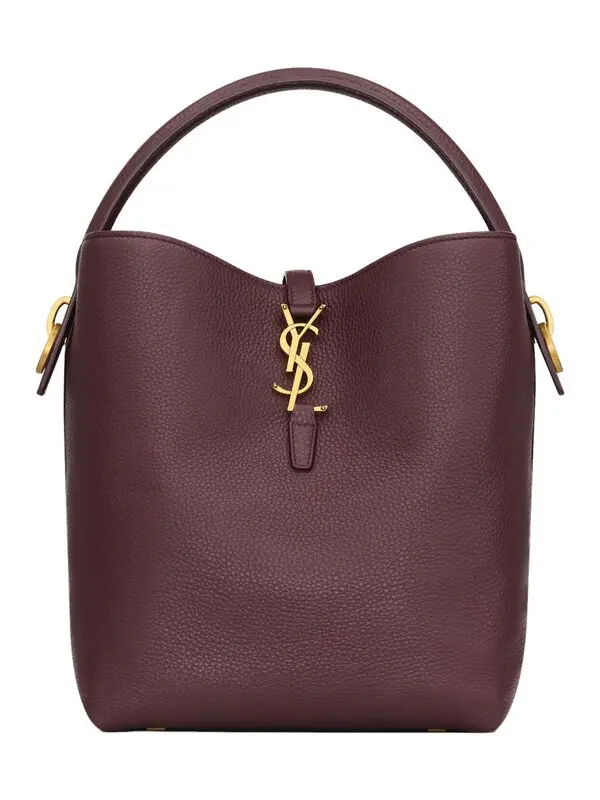 Saint Laurent Le 37 Supple Bucket Bag In Grained Leather - Rouge Cabernet