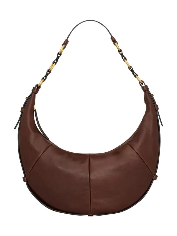 Saint Laurent Hobo Bag In Lambskin - Brown Nut