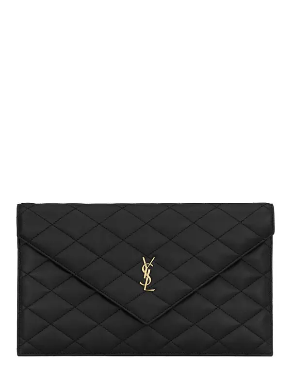 Saint Laurent Pouch In Lambskin - Black