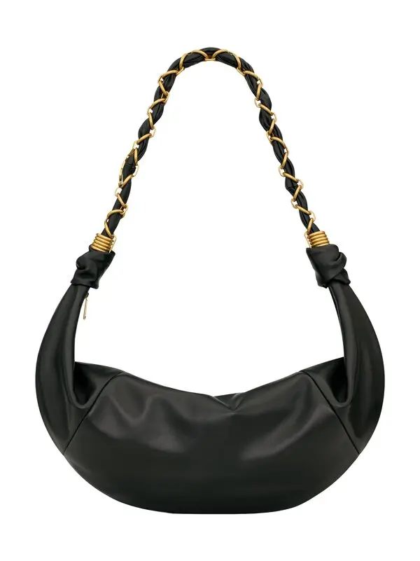 Saint Laurent Amalia Hobo Bag In Lambskin - Black