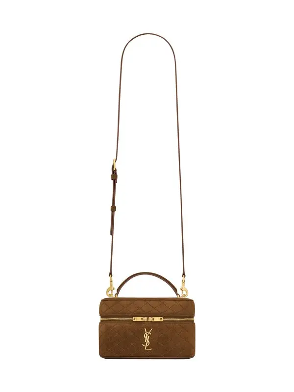 Saint Laurent Gaby Vanity In Suede - Light Chestnut