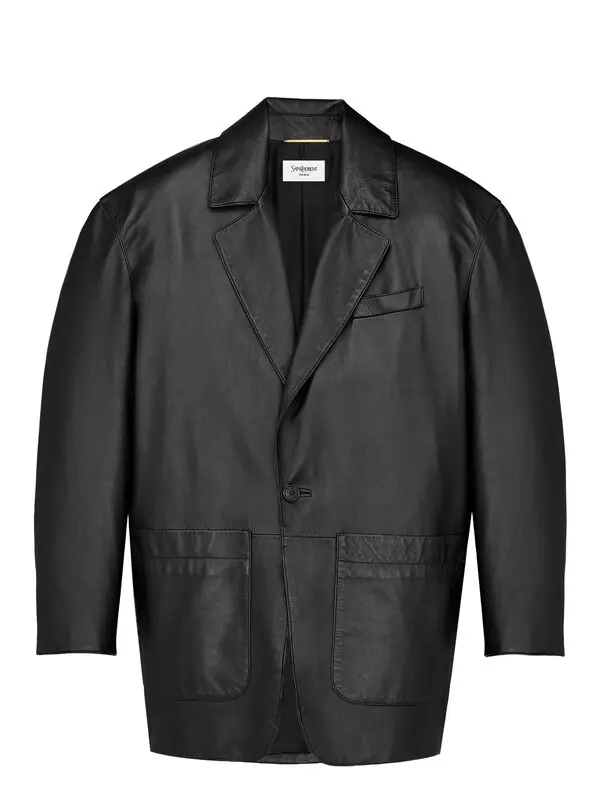 Saint Laurent Lambskin Leather Jacket - Black