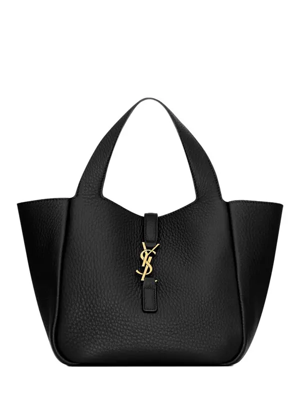 Saint Laurent Le 5 À 7 Baby Bea Baguette In Grained Leather - Black