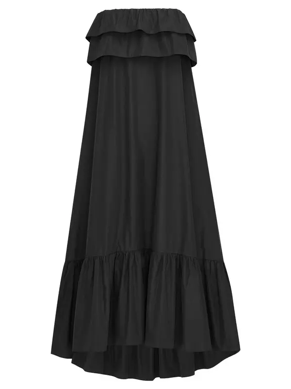 Saint Laurent Strapless Technical Canvas Prairie Dress - Noir
