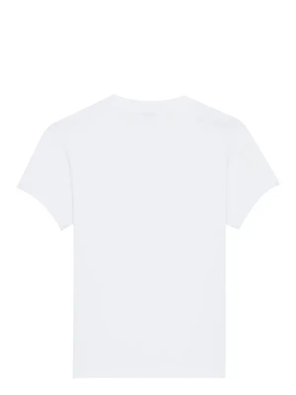 Saint Laurent Cassandre T-shirt In Ribbed Cotton - Blanc