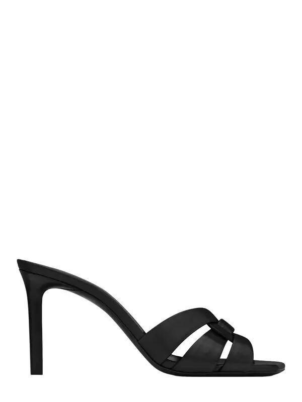 Saint Laurent Tribute Mules In Smooth Leather - Black