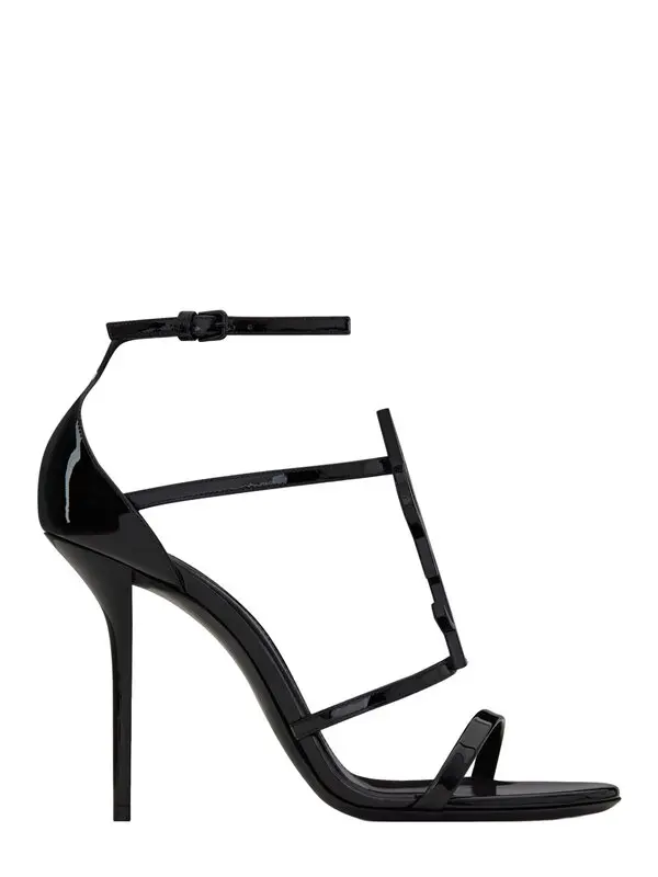 Saint Laurent Cassandra Sandals In Patent Leather - Black