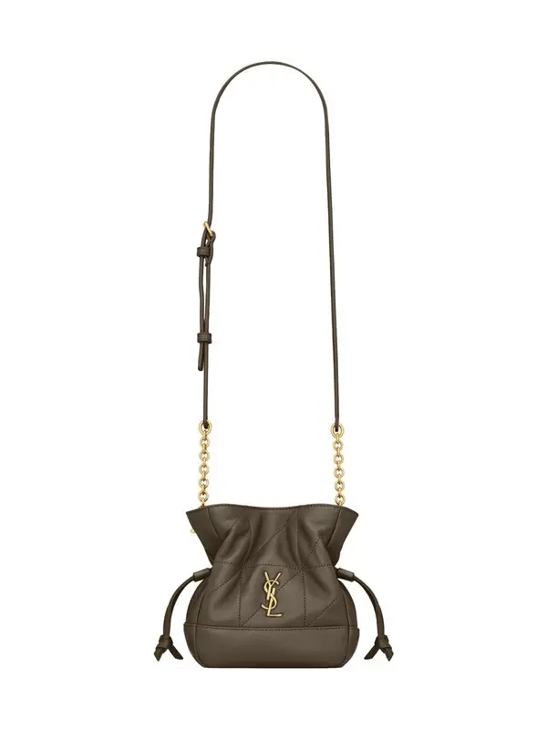 Saint Laurent Jamie Mini Shoulder Pouch In Lambskin - Light Musk