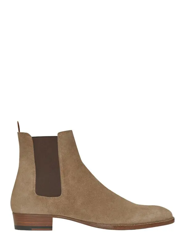 Saint Laurent Suede Chelsea Boots - Tobacco