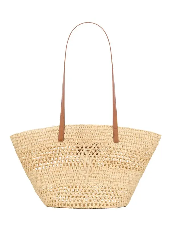 Saint Laurent Panier Small Raffia Bag - Natural