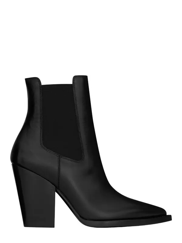 Saint Laurent Theo Chelsea Booties In Smooth Leather - Black